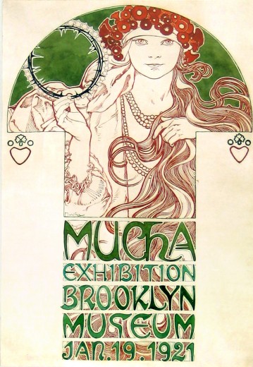 Design for the poster for the Mucha Exhibition at the Brooklyn Museum ...